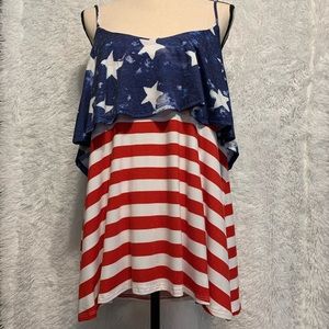 Fantastic Fawn | Tops | American Flag Patriotic July 4th Ruffle Tank ...